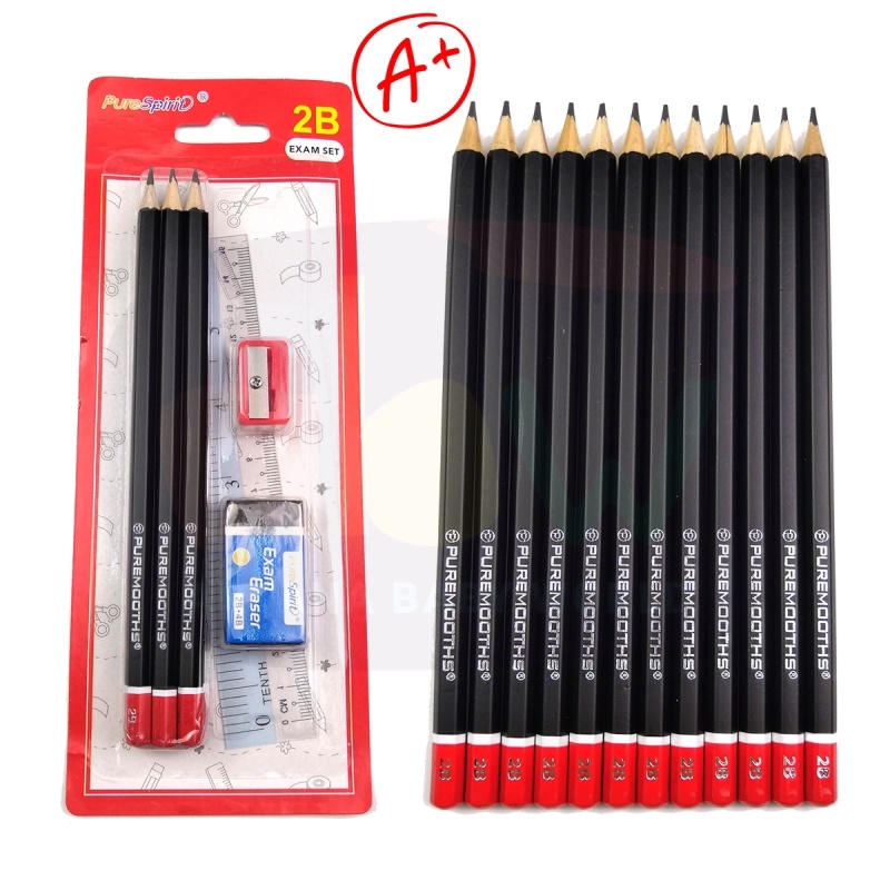 2B Pencil Student Exam Writing Pensel Alat Tulis Stationery School ...