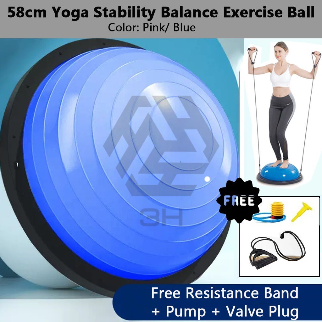 3H Fitness BOSU Yoga Balance Ball Fitness Gym Workout Half Yoga Ball ...
