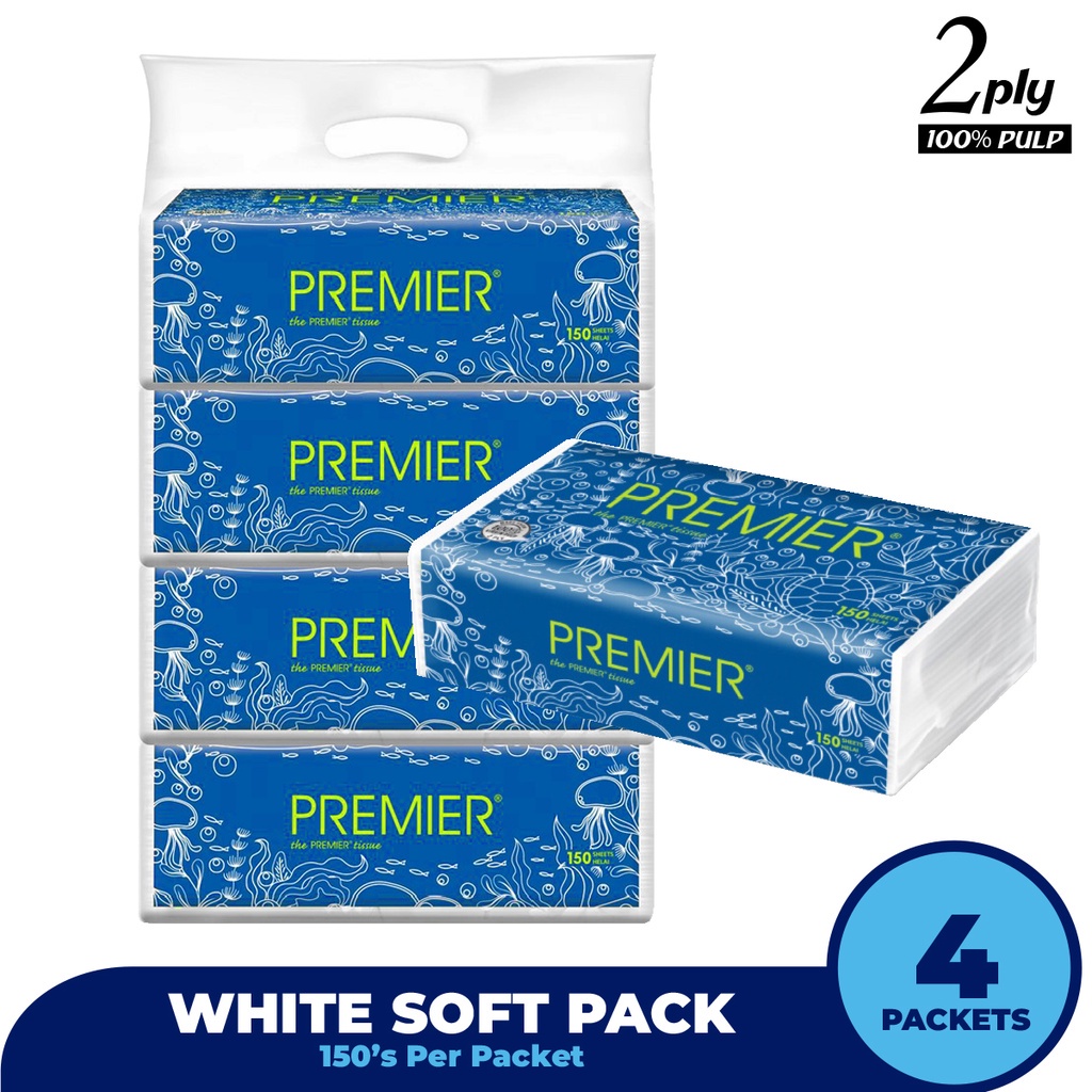 SKM Premier White Soft Pack 2PLY (150's x 4 Packets) Kertas Tisu Lembut L234 | Shopee Malaysia