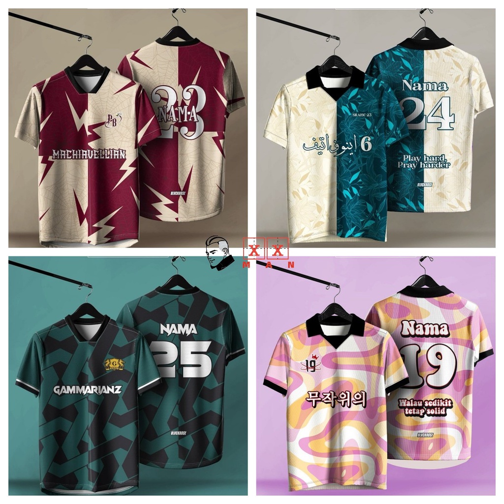 Jersey Bola Men Women Unisex 2024 Latest Design Baju Jersey Custom Name ...