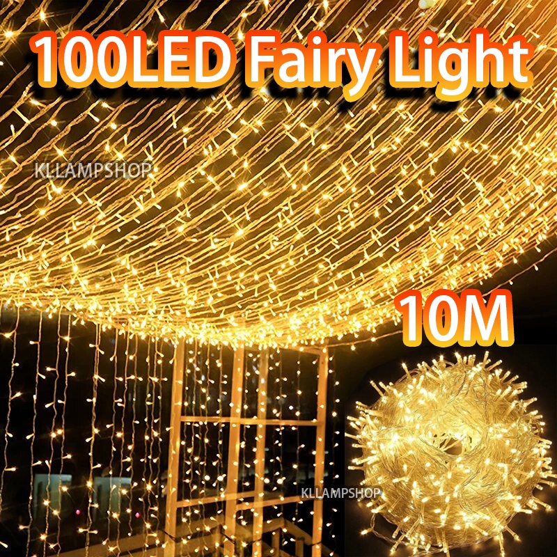 10 Meters Fairy Light Lampu kelip kelip raya 10m 100led Room decor Led ...