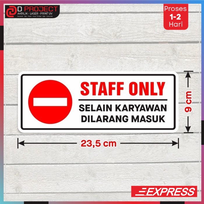 Staff label ONLY Other Than Employees Do Not Enter/Acrylic sign label ...