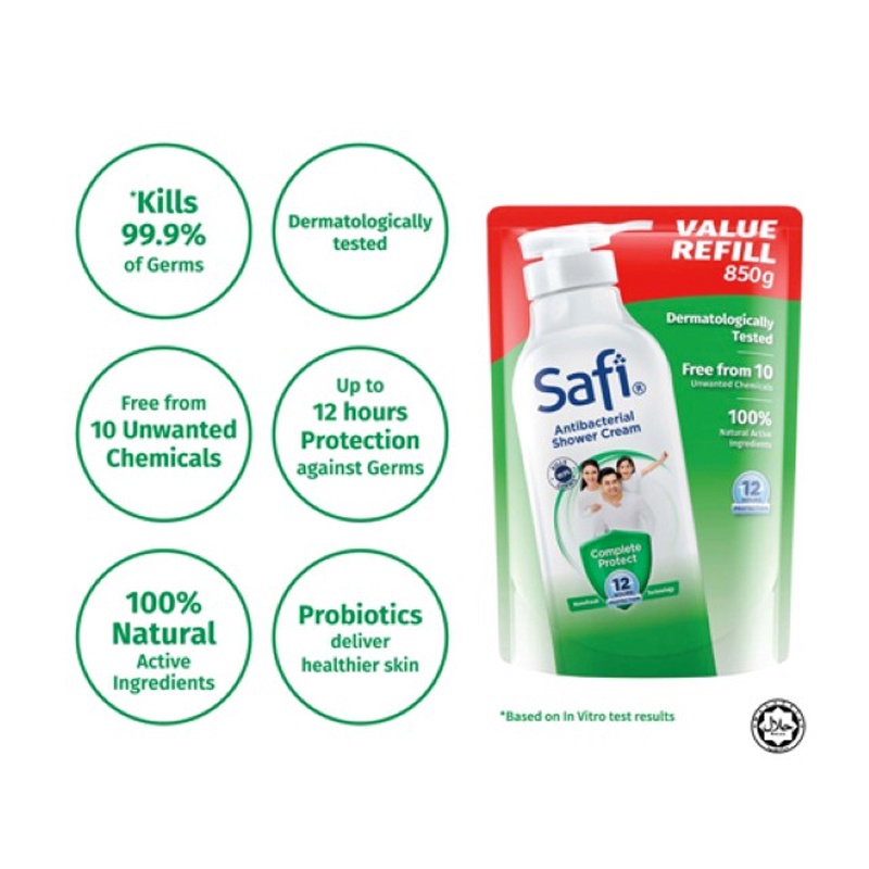Safi Anti-Bacterial Shower Cream Refill 850g Complete Protect Fresh ...