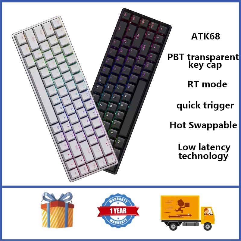 ATK68 65% Wired Esports Magnetic Axis Keyboard PBT Translucent RT Mode ...
