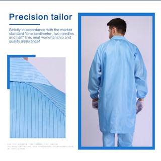 Cleanroom Suit Washable ESD Smock PPE Gown Washable Suit Blue Anti ...