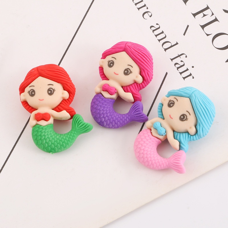 (1pcs) Cartoon mermaid eraser, cute eraser for elementary and ...
