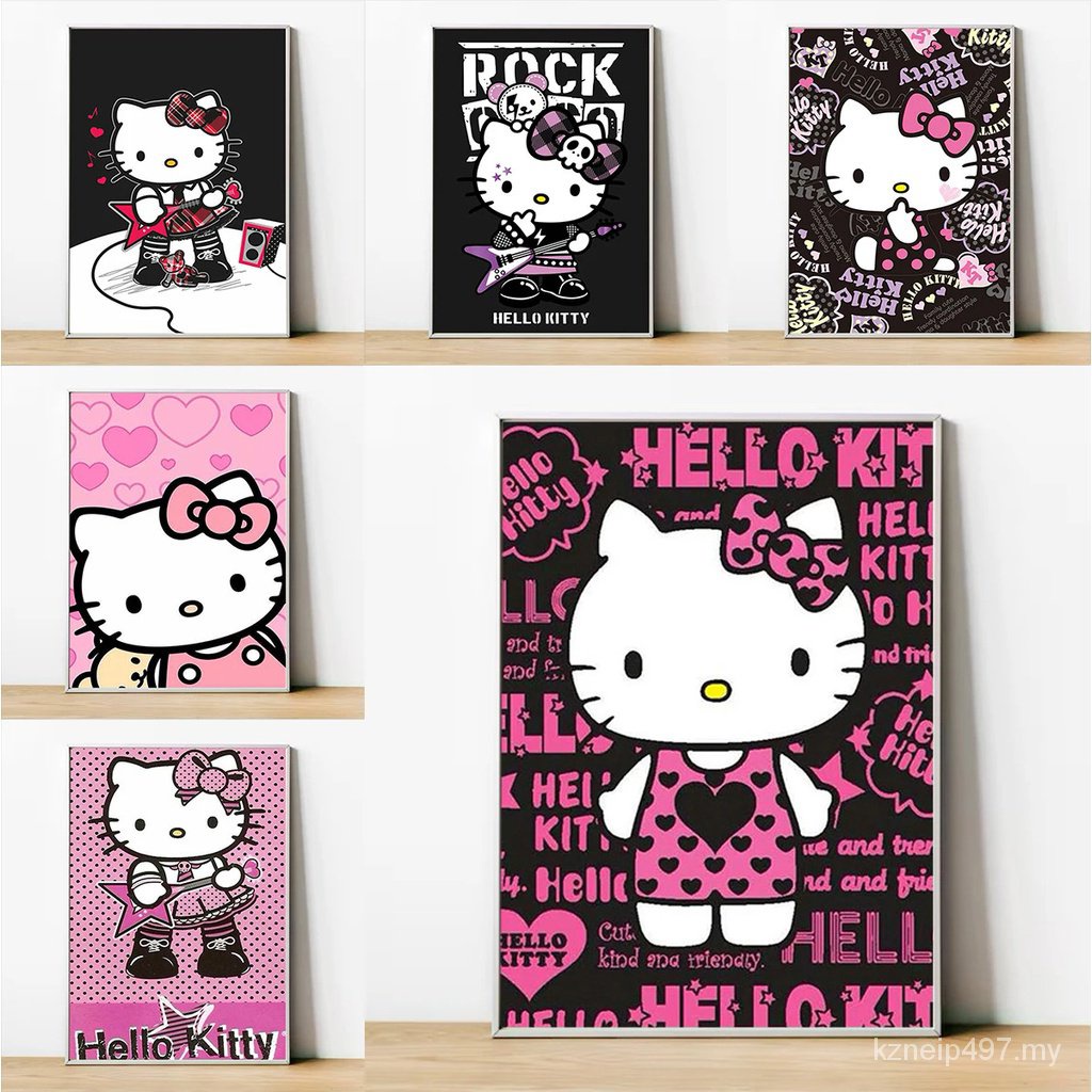 Poster Cute Cartoon Anime Hello K-Kitty Children Room Decoration Large ...