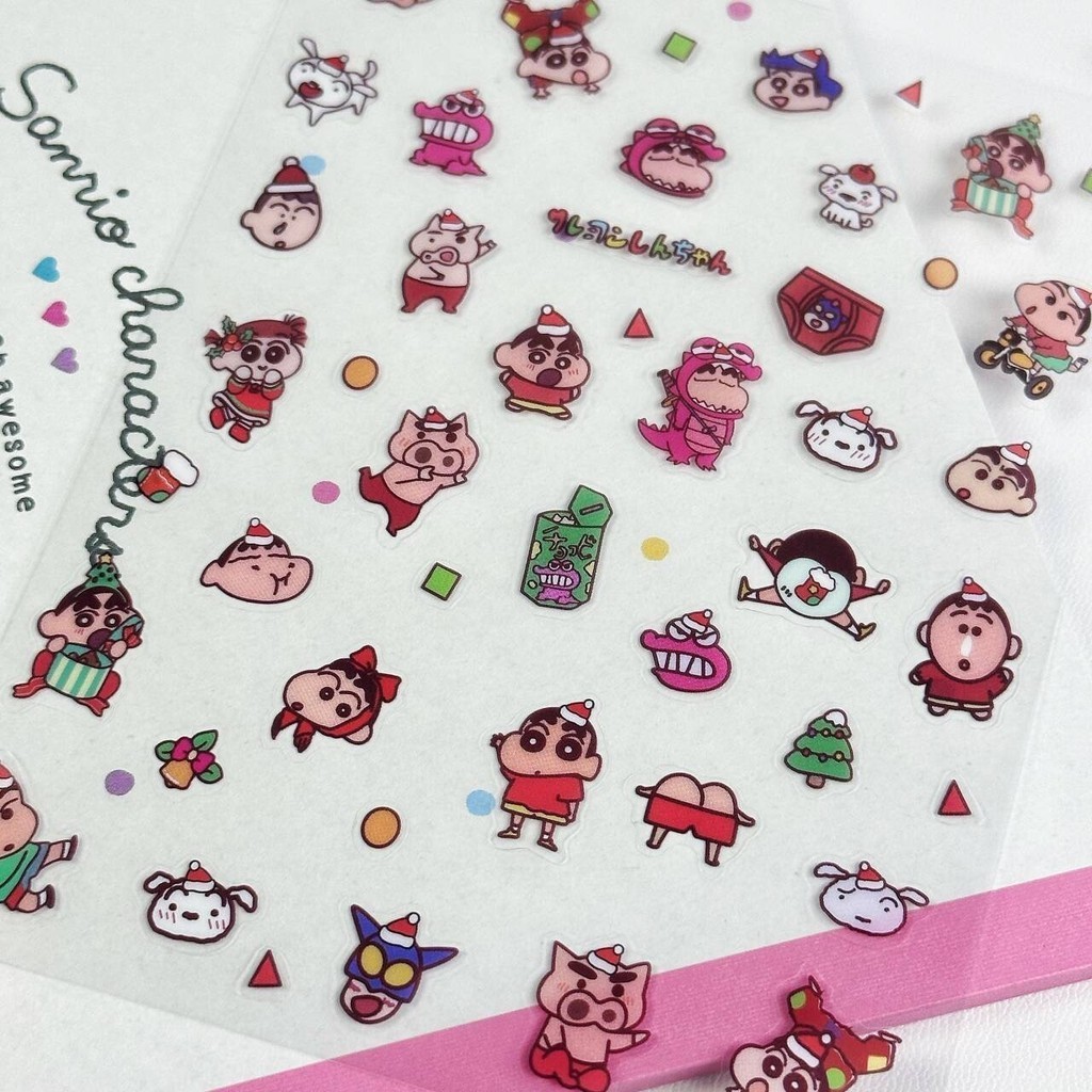 Sanrio Crayon Shin-chan Sticker Christmas Sticker Mini Transparent ...