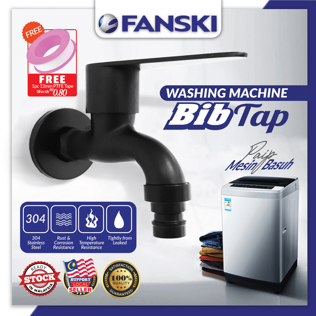 BLK-304266SS Washing Machine Bib Tap Stainless Steel Wall Mounted ...