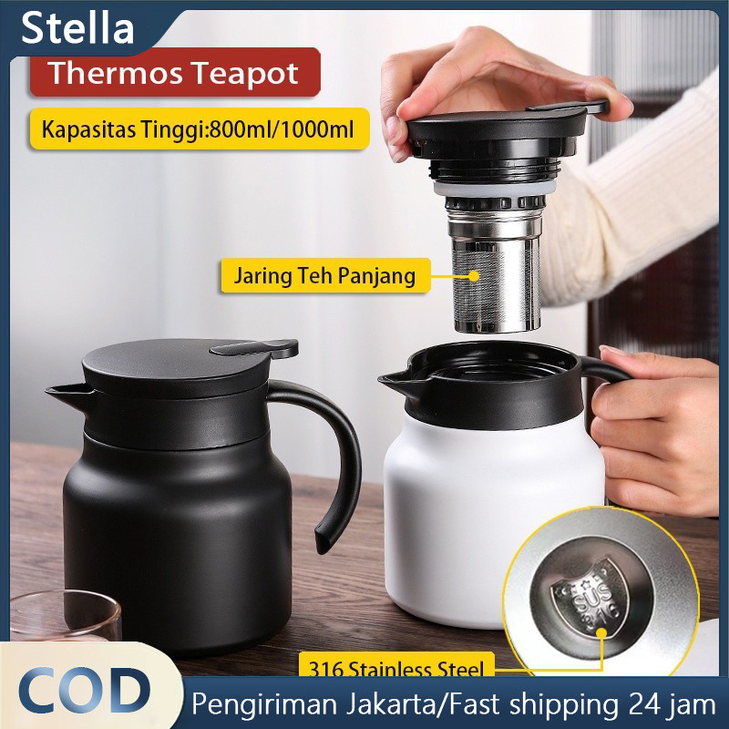 Stella 1L Portable Teapot 316 Thermos Stainless Steel Thermal ...