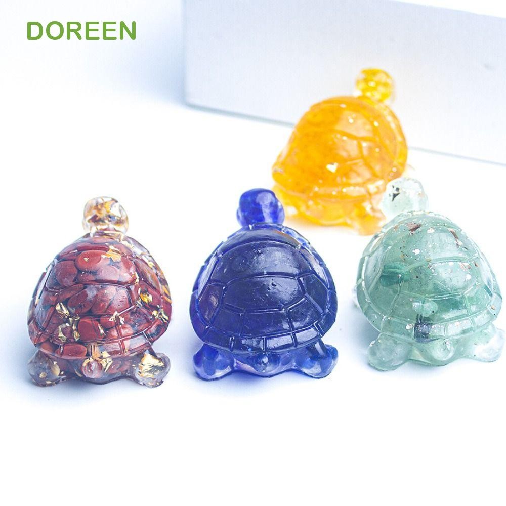 DOREEN Crystal Epoxy Turtle Statue, Tortoise Animals Pocket Tortoise ...