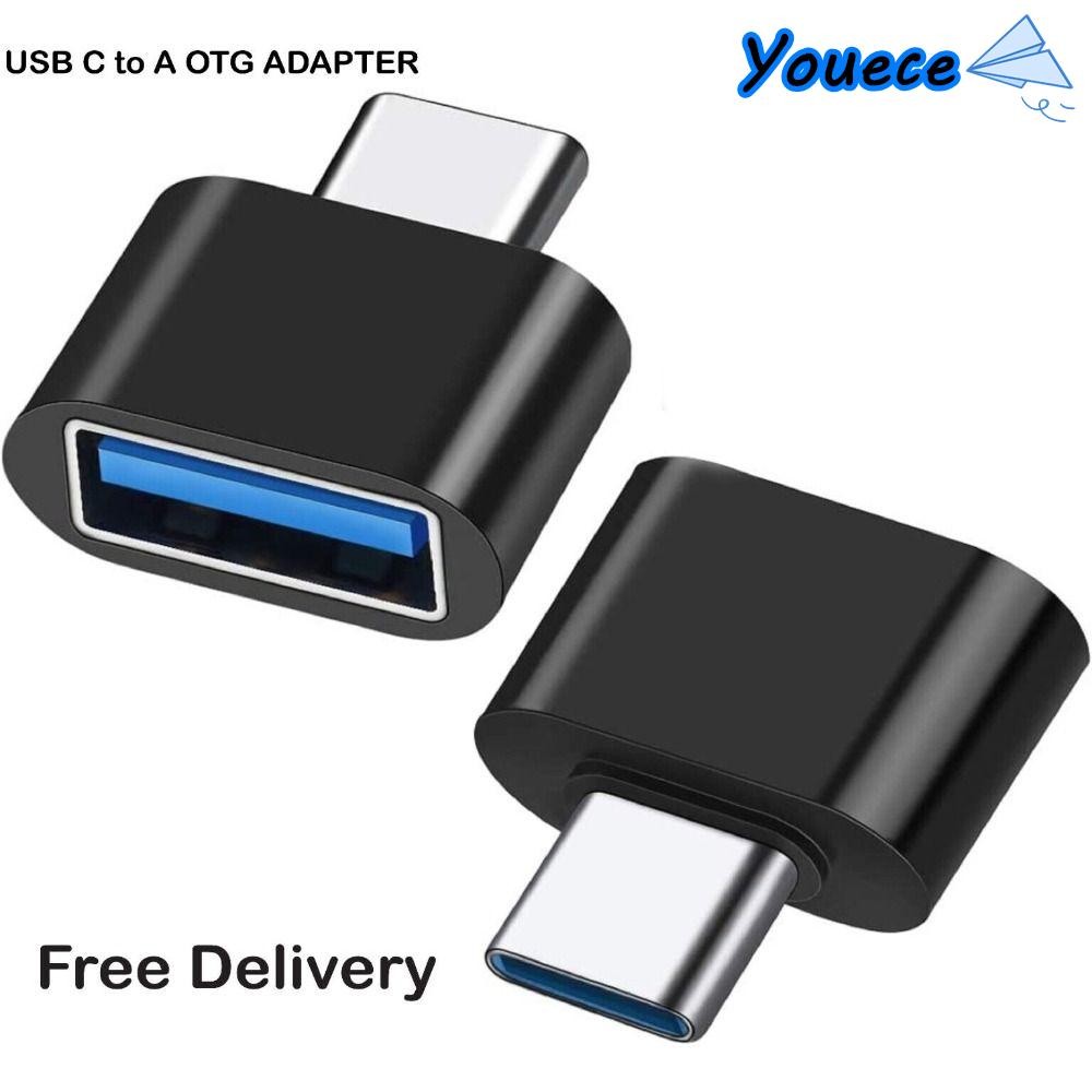 YOUECE Type C to USB Adapter, Aluminium USB 2.0 Type C USB Male Adapter, Portable Metallic ...