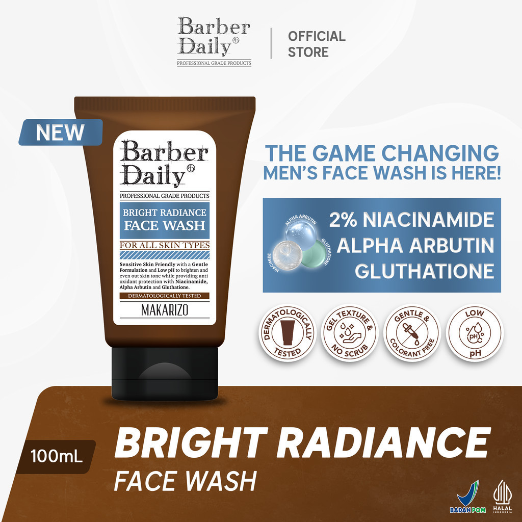 HITAM Keenman x Makarizo Barber Daily Bright Radiance Face Wash 100ml ...