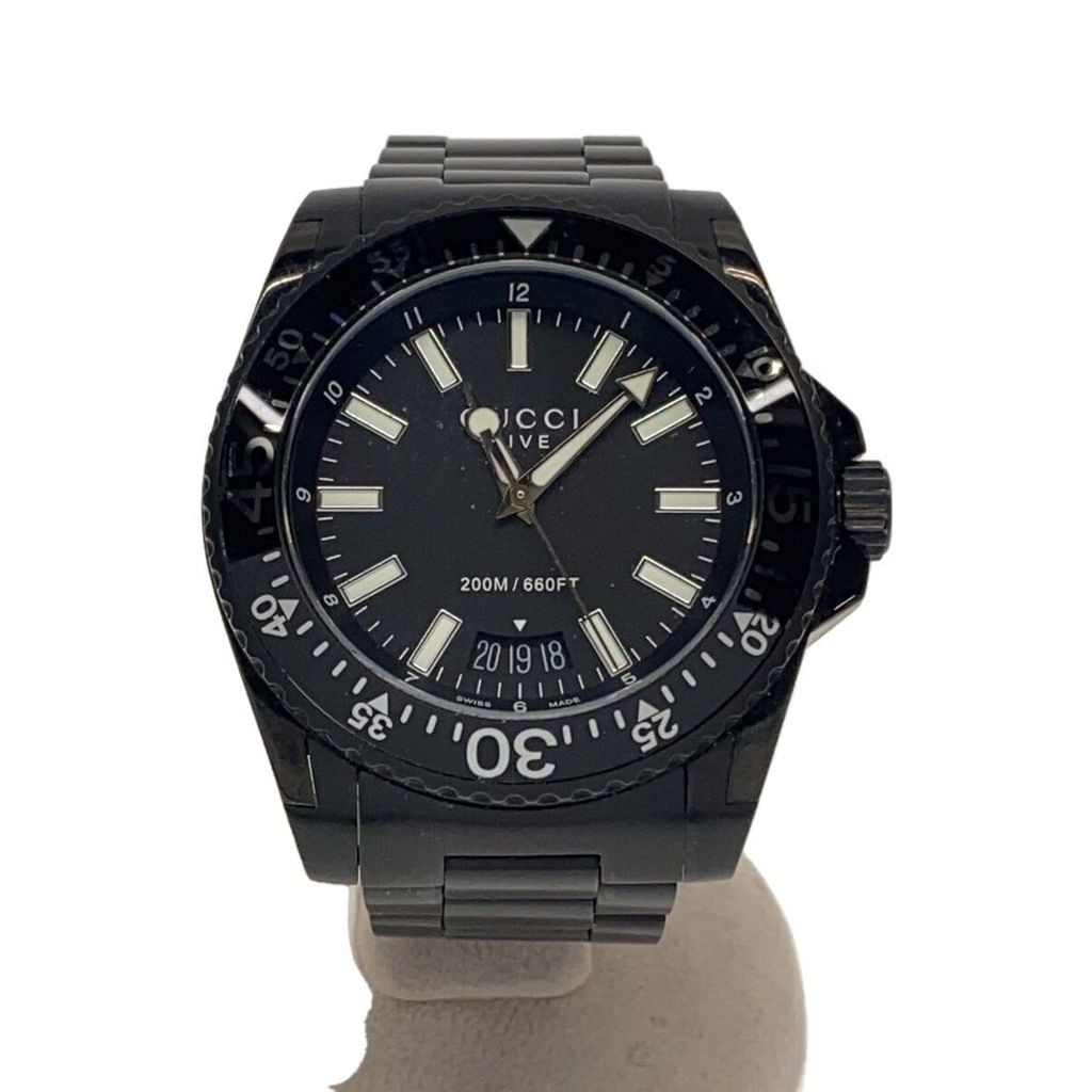 GUCCI Men's Watch Quartz Analog Stainless Steel BLK 136.2 | Shopee Malaysia