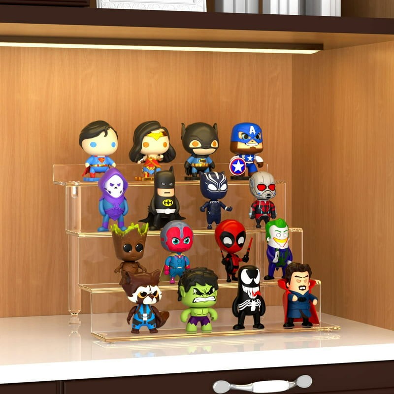9 inch Acrylic Riser Display Shelf for POP Figures, 4-Step Clear ...