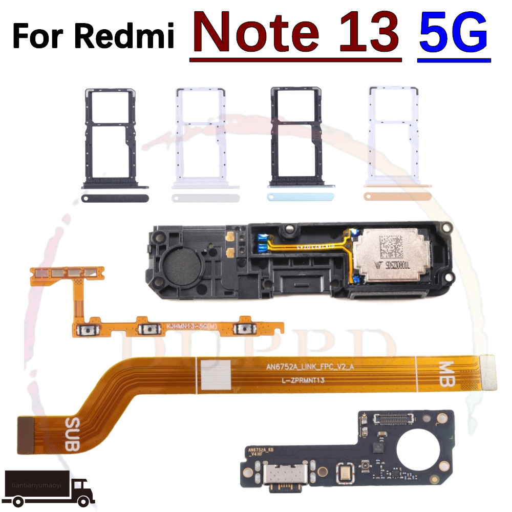 LoudSpeaker Ringer Buzzer SIM Charging Port Board For Xiaomi Redmi Note ...