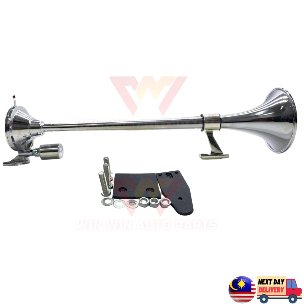 TRUCK LORRY BUS LONG AIR HORN DUAL TRUMPET 24V HIGH FREQUENCY SUPER ...