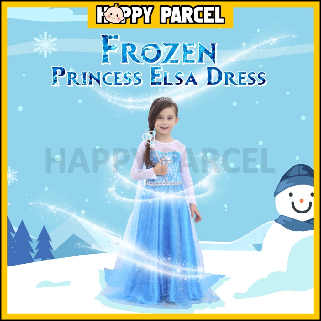 Frozen Princess Elsa Dress For Kid Frozen Dress For Kids Girl Baju Elsa ...