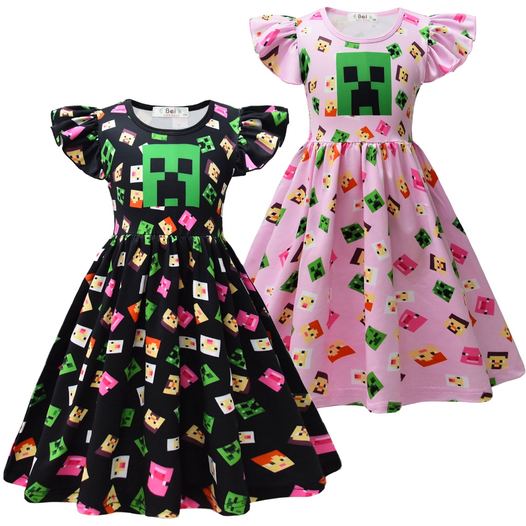 Game Minecraft Princess Dress Cosplay Costume For Girls Kids Party ...