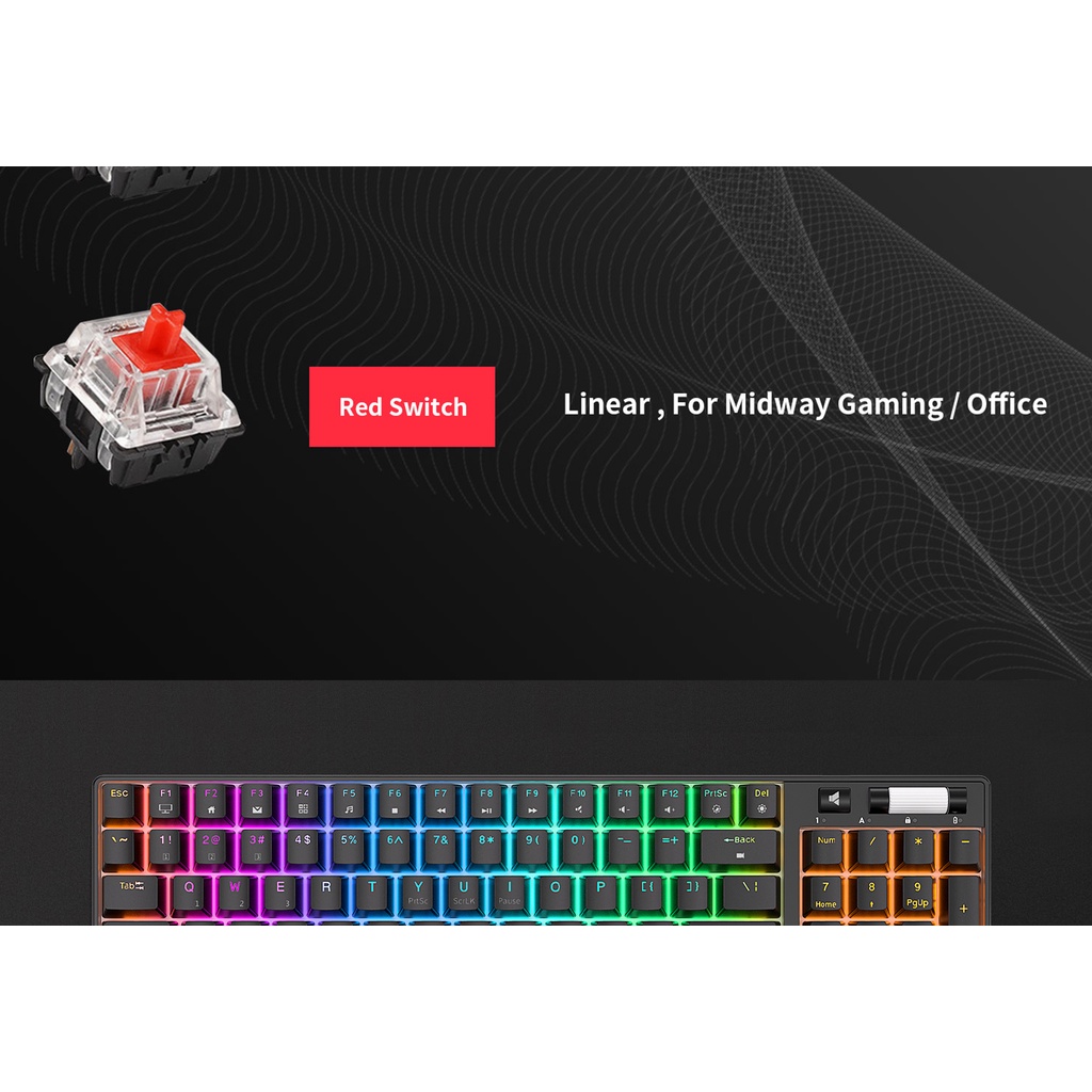 Royal Kludge RK96 Wireless Bluetooth Mechanical Three mode RGB Hotswap ...