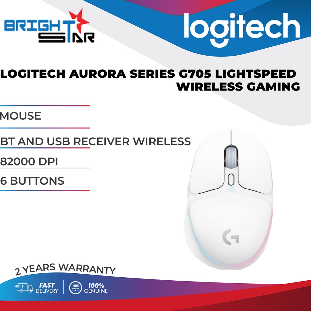 MOUSE / LOGITECH AURORA SERIES G705 LIGHTSPEED WIRELESS GAMING / BT AND ...