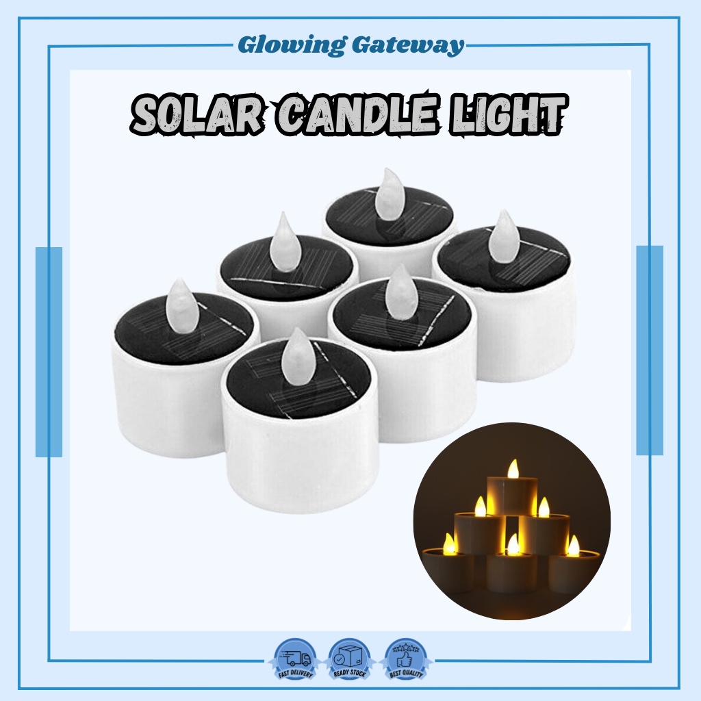 Candles Solar Led Light Power Flameless Home Decorative Candles Outdoor ...