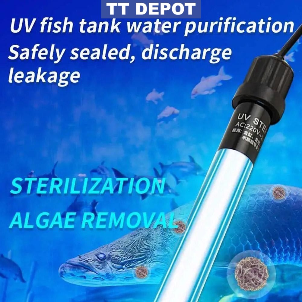 Aquarium UV Light / Cover 3-13W Algae Remover Clear Water Germicidal ...