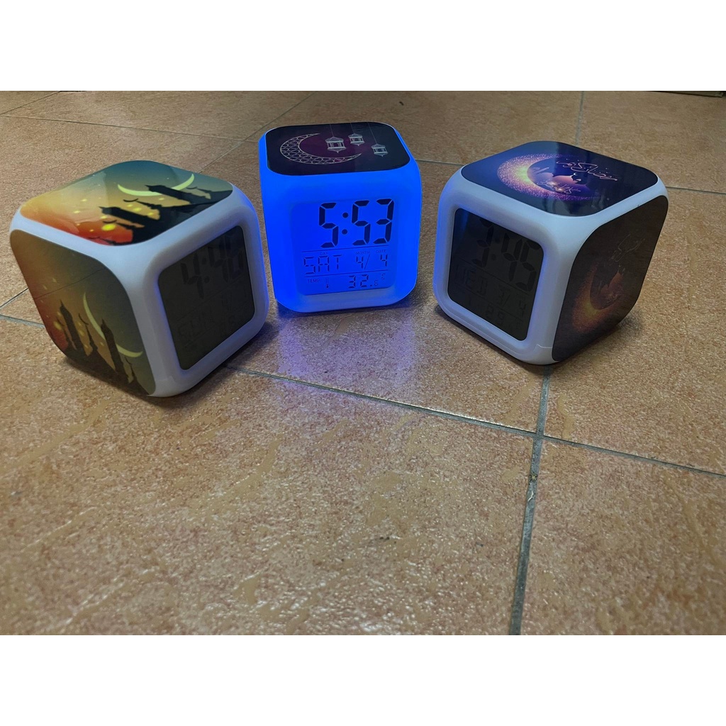offer~ TABLE LIGHT LED+CLOCK TIMER DIGITAL MINI SQUARE ALARM CLOCK LED ...