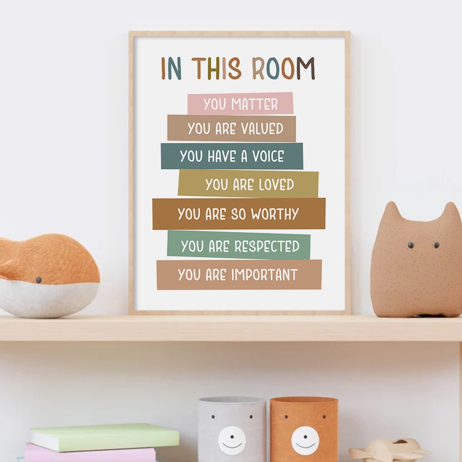 Neutral Color Educational Posters Therapy Wall Art Canvas Painting ...