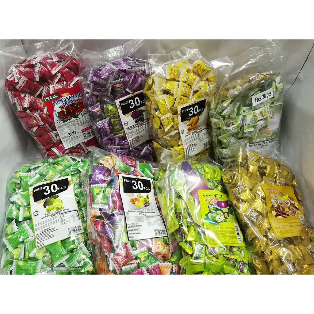 COCOLAND LOT100 FRUITY CANDY 300PCS CHILDHOOD HALAL READY STOCK BIG ...