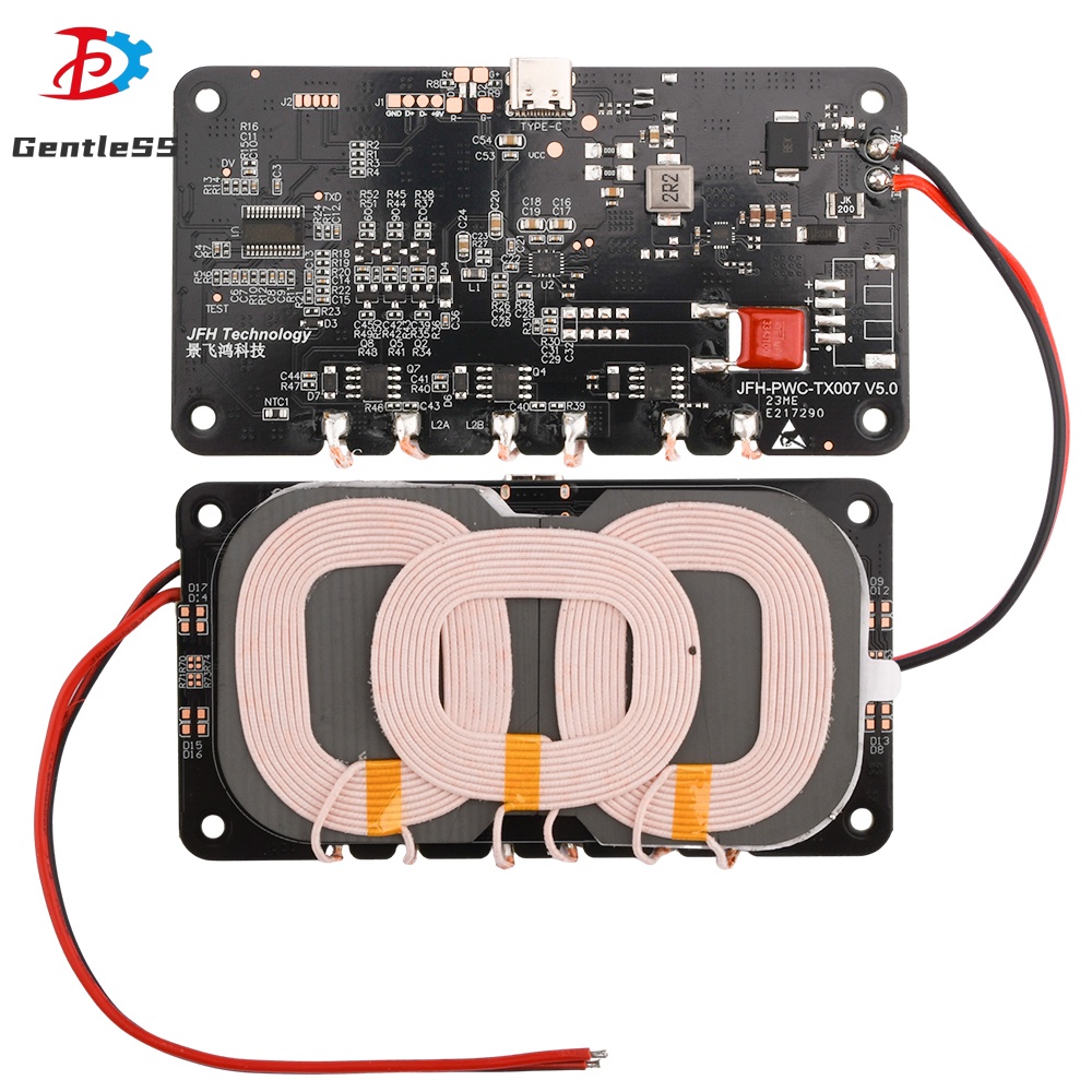 Car 3-coil 18W High-power Wireless Charger Module Type-C Interface ...