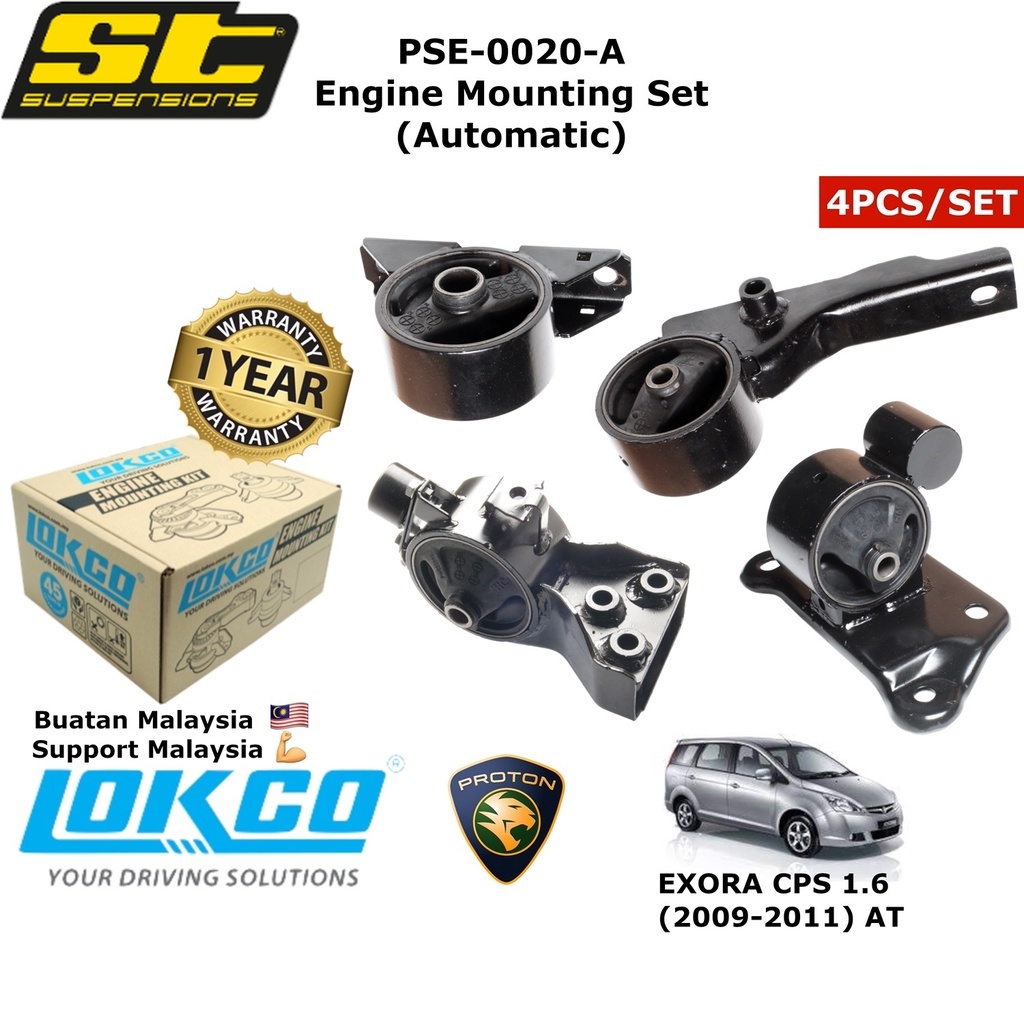 PSE-0020-A LOKCO ENGINE MOUNTING SET(4PCS) FOR PROTON EXORA 1.6 4SPEED ...