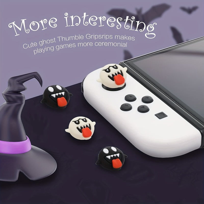 4pcs Cute Luigi's Mansion 3 King Boo Luminous Ghost Silicone Soft Thumb ...