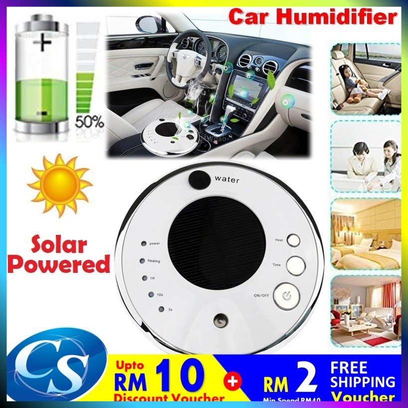 Solar Powered Car Anion Humidifier With Adjustable Mist Mode Air ...