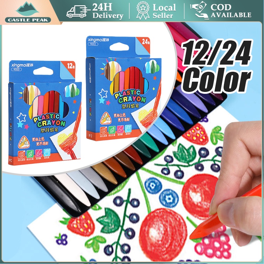 Plastic crayon triangle crayon Coloring Waterproof anti-Dirty Hand ...