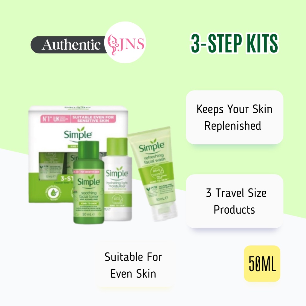 Simple 3-step kits x 3 ( Cleanser + Toner + Moisturizer) For All Skin ...