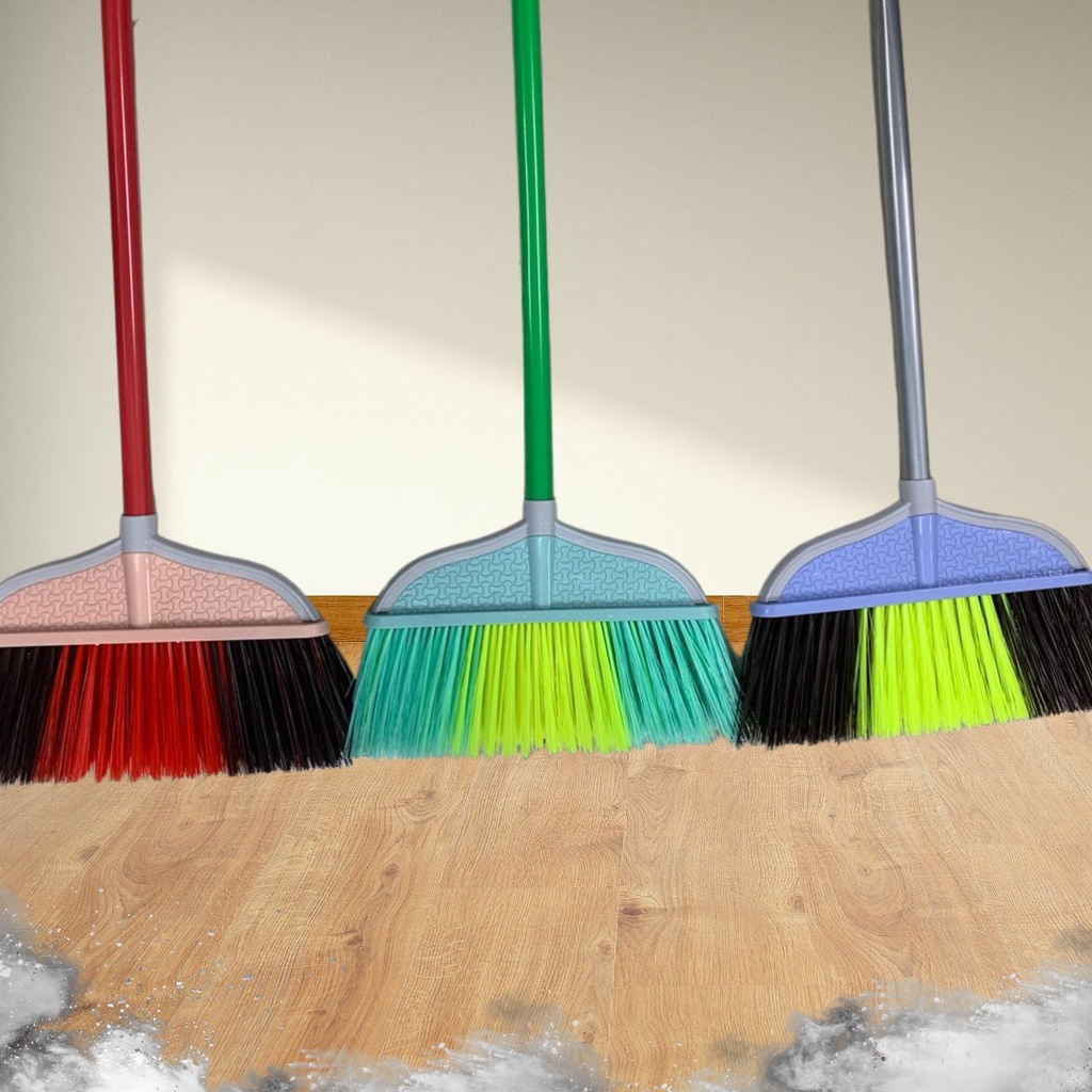 Treasure Plastic Floor Broom Long Handle Magic Soft-Bristled Plastic ...
