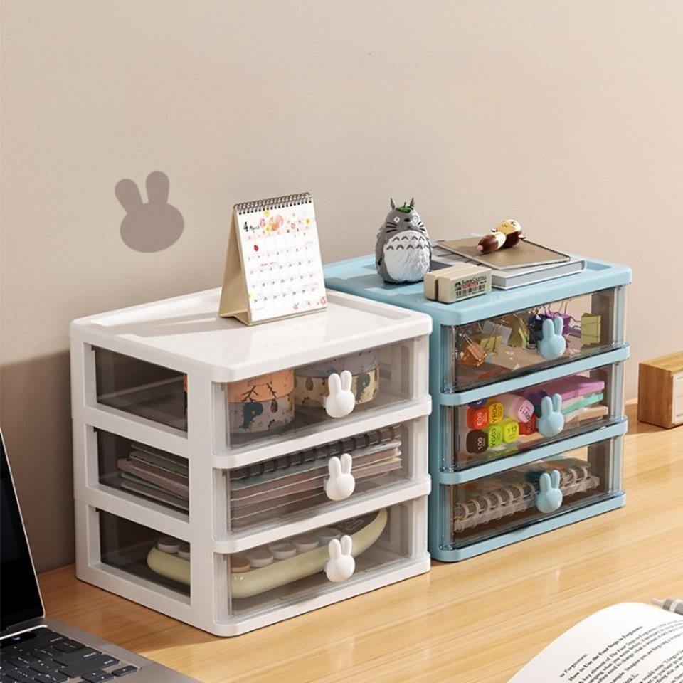 Mini Drawer 3 Tier Save Space Organizer Stationery Storage Box Bedroom ...