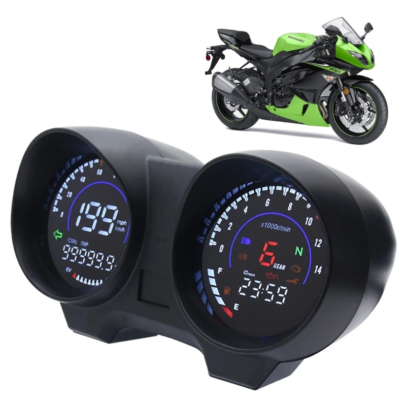 W* Universal Speedometer Digital Speed Meter Tachometer Dashboard ...
