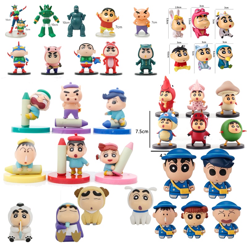 6 Pcs Set Crayon Shin-chan Shinnosuke Nohara Himawari Nohara Action Figure Model Toys | Shopee ...