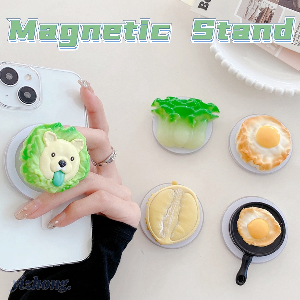 Magnetic Attraction Phone Holder Kickstand Creative Funny Fried Eggs ...