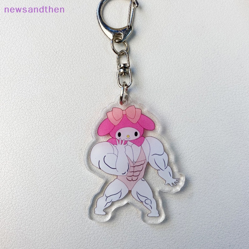newsandthen Funny Sanrio Muscle Keychain Anime Hello Kitty Kawaii ...