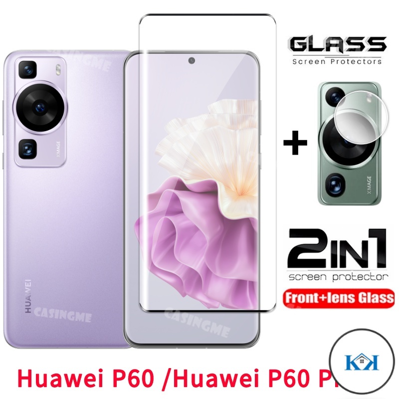 KK 2 in 1 Screen Protector Full Cover Tempered Glass For HuaweiP60 HuaweiP60Pro 2023 Huawei P60 ...