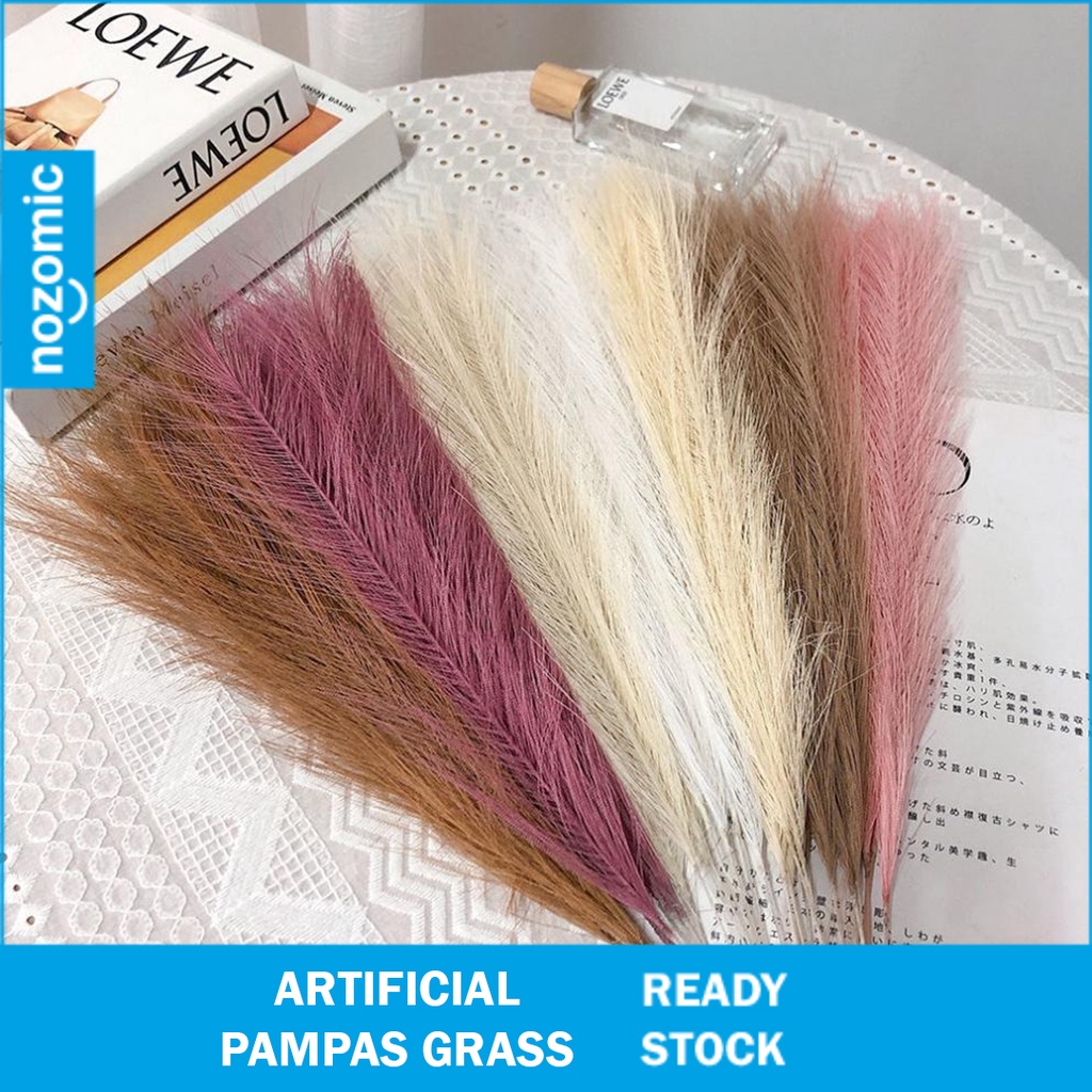 55CM Artificial Fluffy Pampas Grass Fake Reed Grass Bouquet Long Pampas ...
