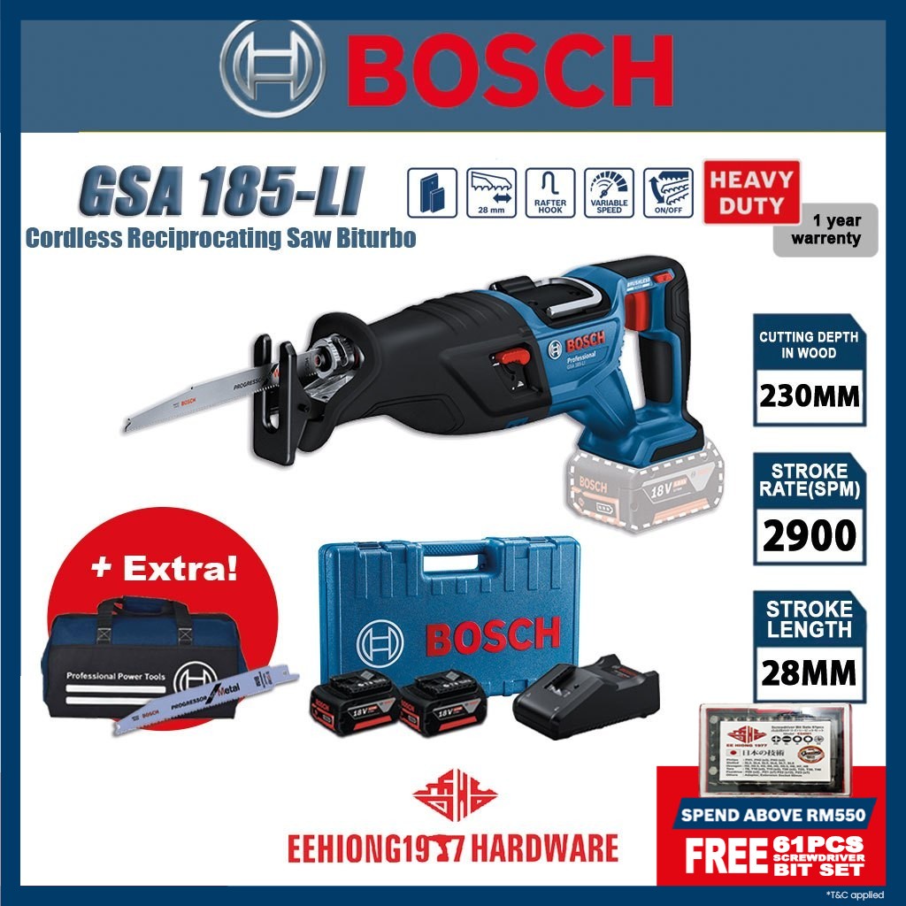 BOSCH GSA185 GSA 185-LI GSA 185 RECIPROCATING SAW SABRE SAW BATTERY SAW ...