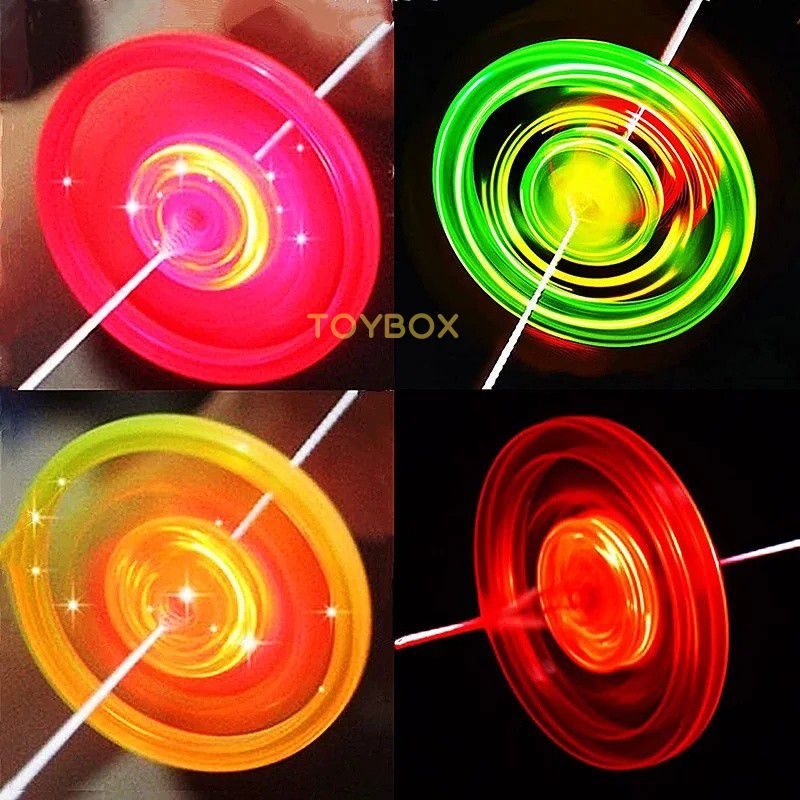 Kid Flashing Gyro LED Light Classic Pull Wire Line Flywheel Spinning ...