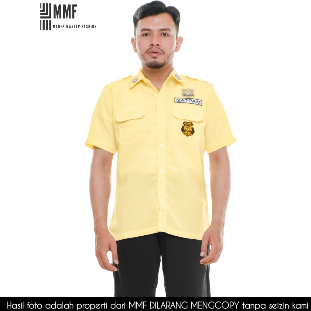 Pdh SATPAM CREAM UNIFORM, NEWEST 2024 SHORT SATPAM UNIFORM | Shopee ...