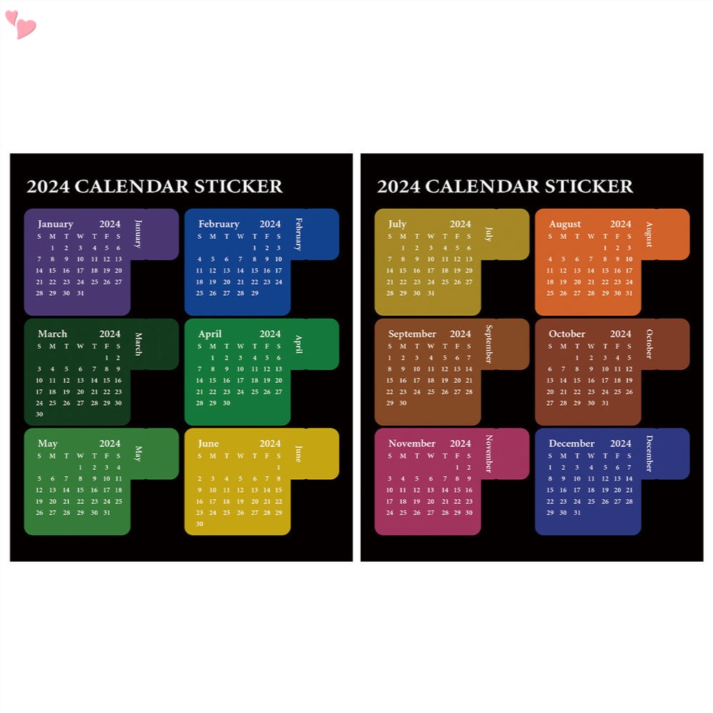 2024 Monthly Notes Notebook Tabs Office Calendar Sticker Labels Decal ...