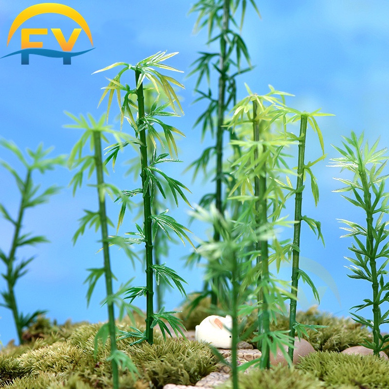 FY Miniature Model Bomboo Tree Plastic Bamboo Trees for Micro Landscape ...