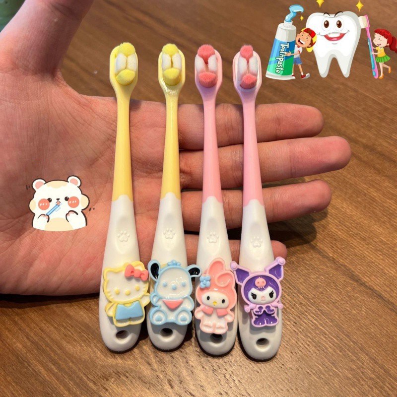 Sanrio Cartoon Soft Toothbrush Cute Kuromi Cinnamoroll Children Adults ...
